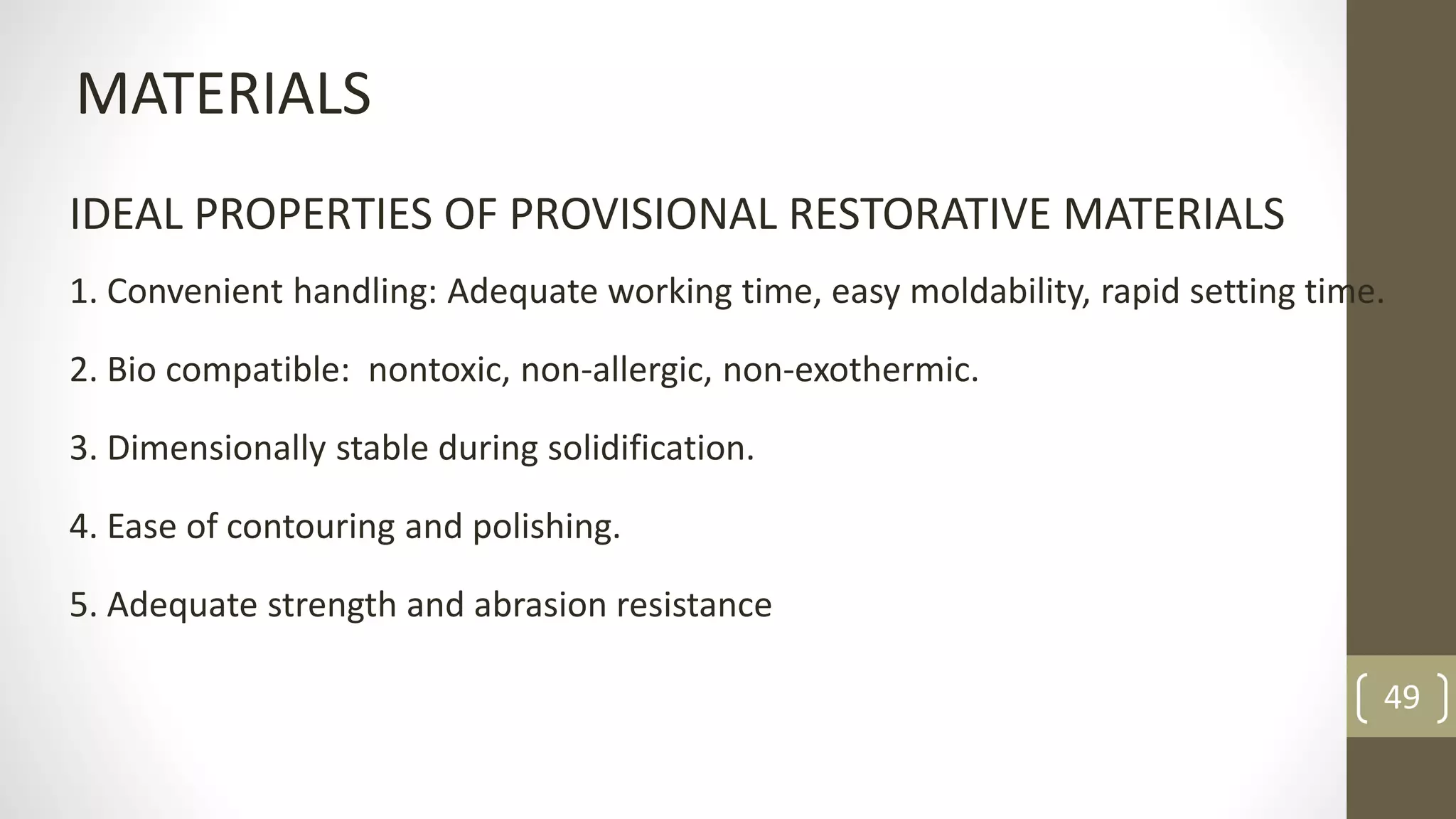 Provisional restorations in crowns and bridges | PPTX