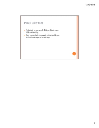 Provisional sum prime cost sum | PDF