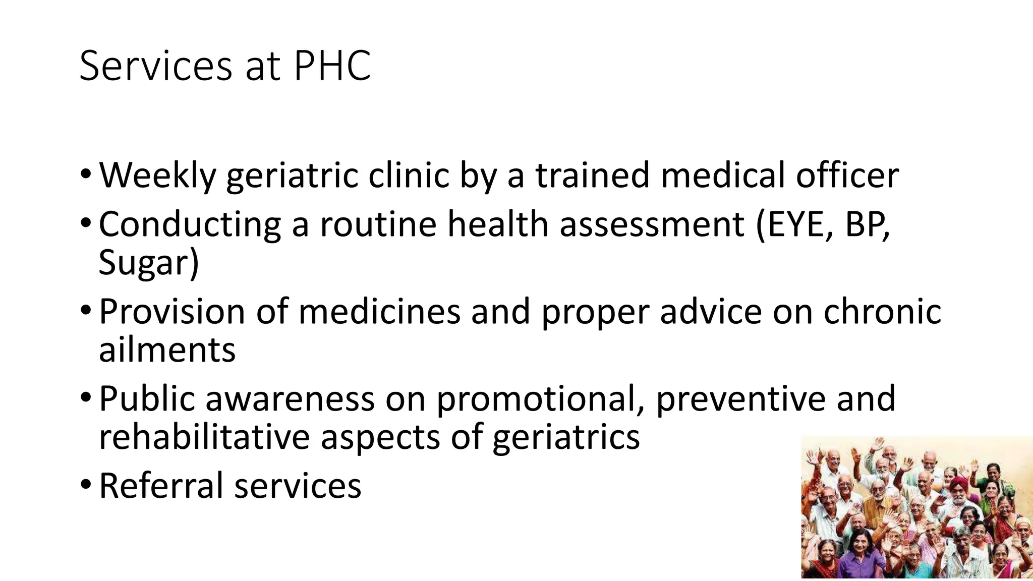 Provision and programmes for the elderly | PPTX