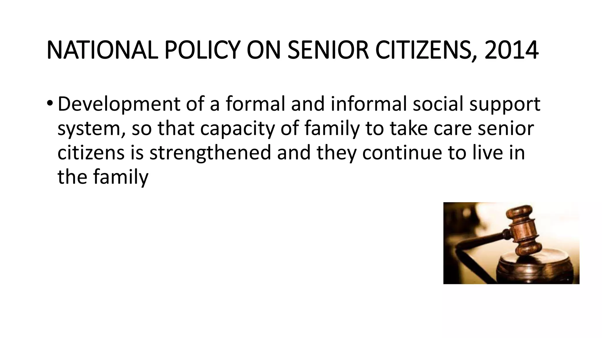 Provision and programmes for the elderly | PPTX