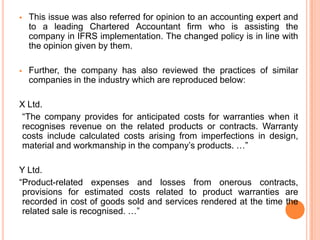 Provision for warranties | PPT