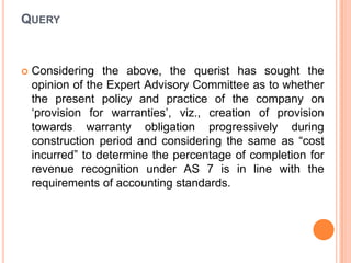 Provision for warranties | PPT