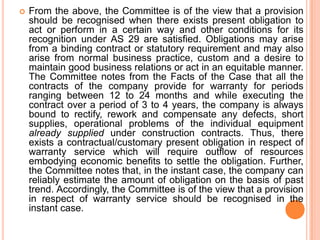 Provision for warranties | PPT