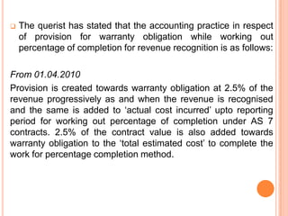 Provision for warranties | PPT