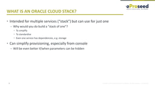 Provisioning with Oracle Cloud Stack Manager | PDF
