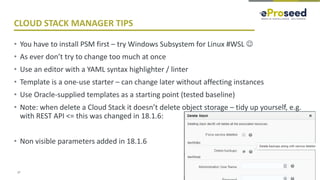 Provisioning with Oracle Cloud Stack Manager | PPT