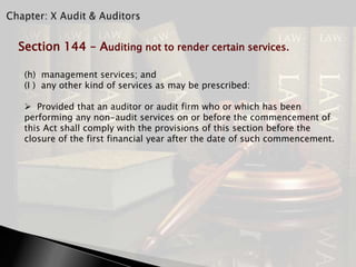 Provision related to audit and auditor Companies Act, 2013 | PPSX