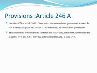 Provisions for amendments of gst | PPTX | Personal Taxes | Personal Finance
