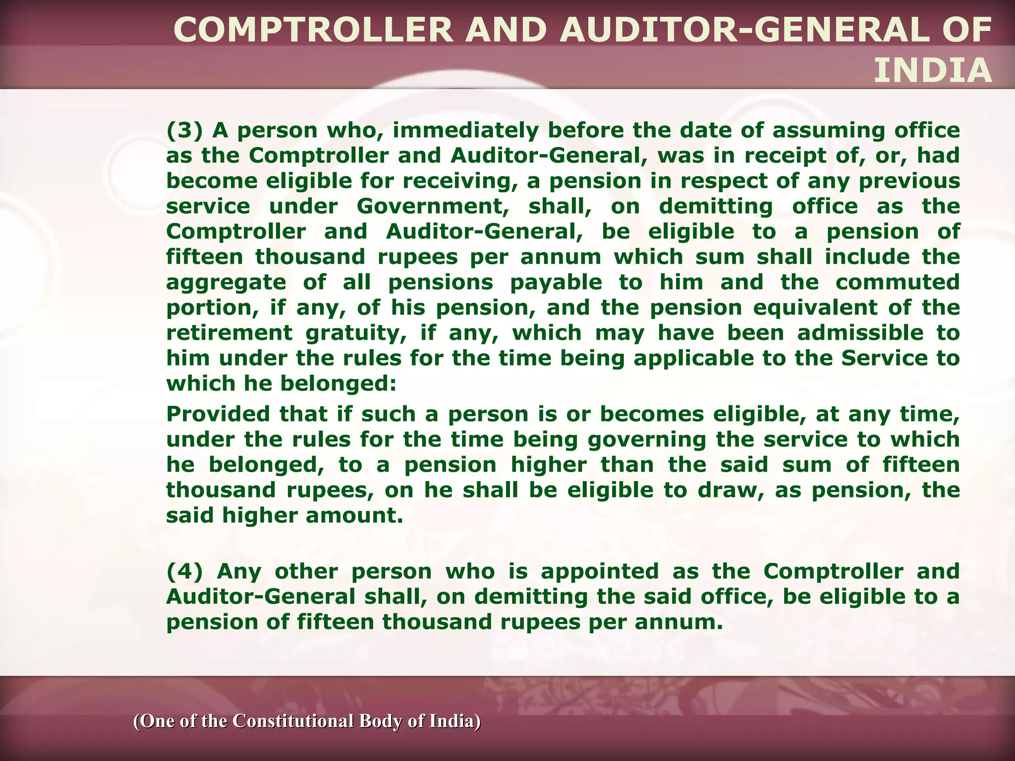 Presentation on the Provisions of CAG's (DPC) Act, 1971 | PPT ...