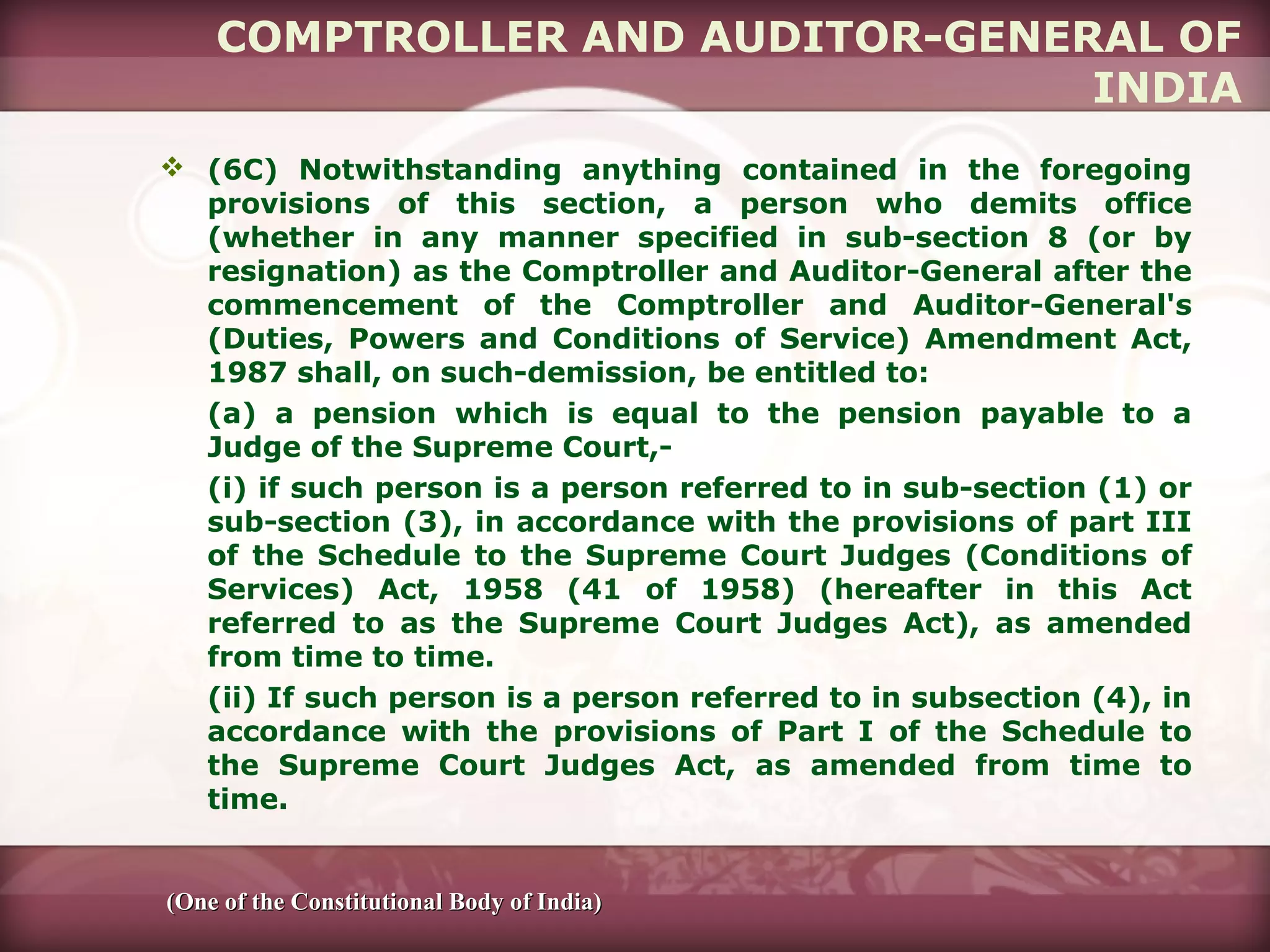 Presentation on the Provisions of CAG's (DPC) Act, 1971 | PPT ...