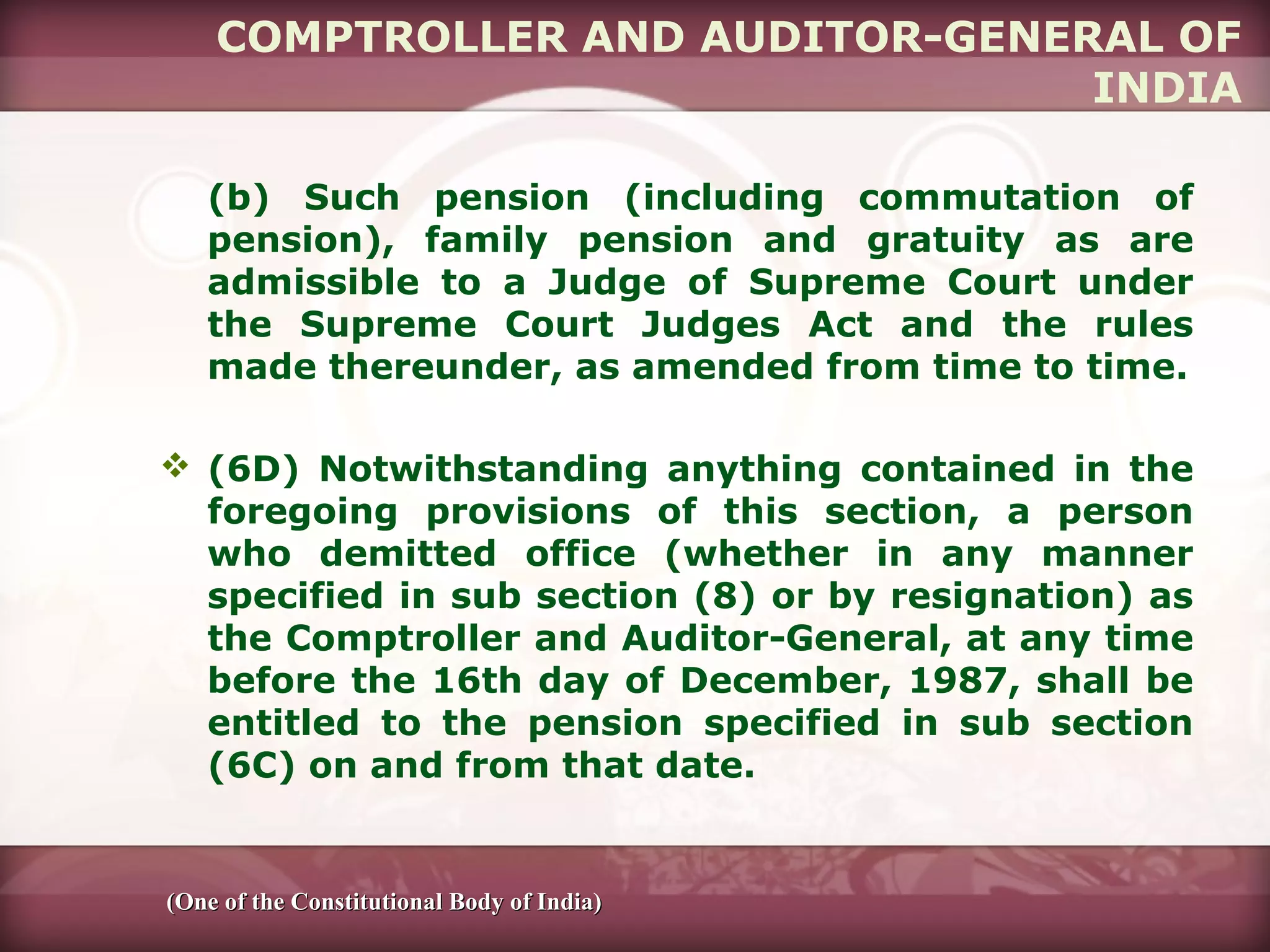 Presentation on the Provisions of CAG's (DPC) Act, 1971 | PPT ...