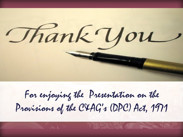 Presentation on the Provisions of CAG's (DPC) Act, 1971 | PPT ...