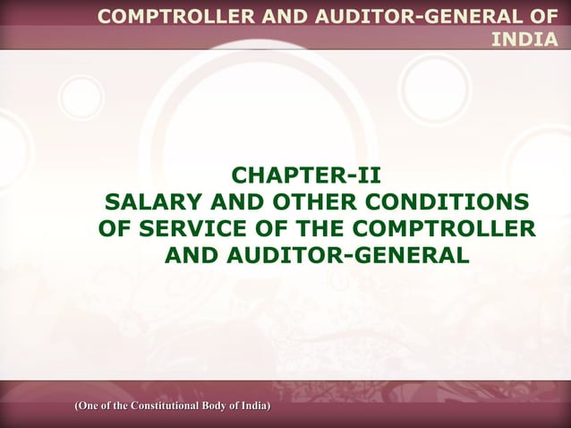 Presentation on the Provisions of CAG's (DPC) Act, 1971 | PPT ...
