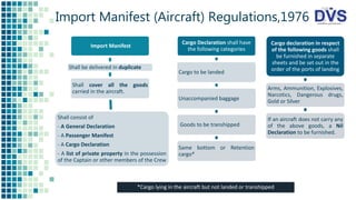 Provisions for Conveyances carrying Imported or Exported Goods | PPTX