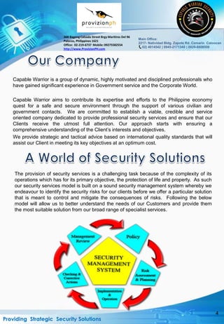 Provizion - Capable warrior company profile | PDF