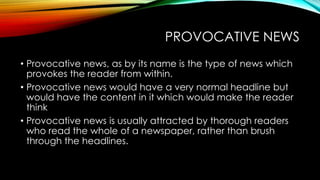 Provocative news vs provocative headlines | PPT