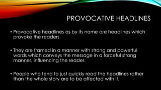 Provocative news vs provocative headlines | PPT
