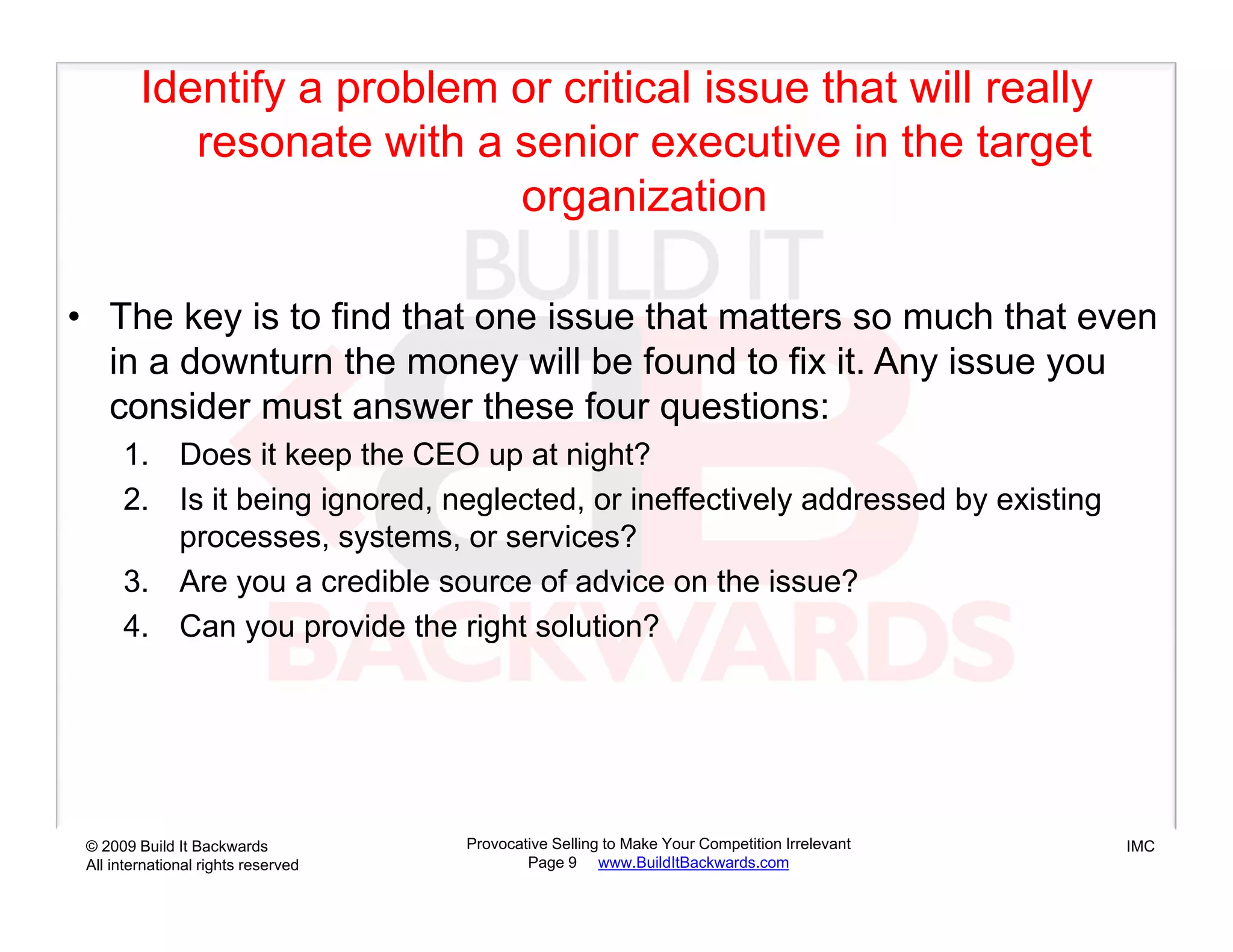 Provocative selling imc-2 | PDF