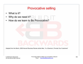 Provocative selling imc-2 | PDF