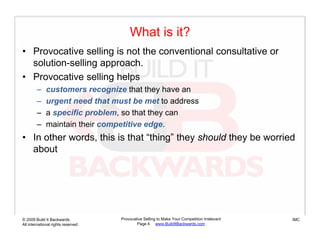 Provocative selling imc-2 | PDF