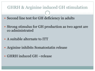Provocative test for growth hormones | PPTX
