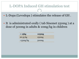 Provocative test for growth hormones | PPTX