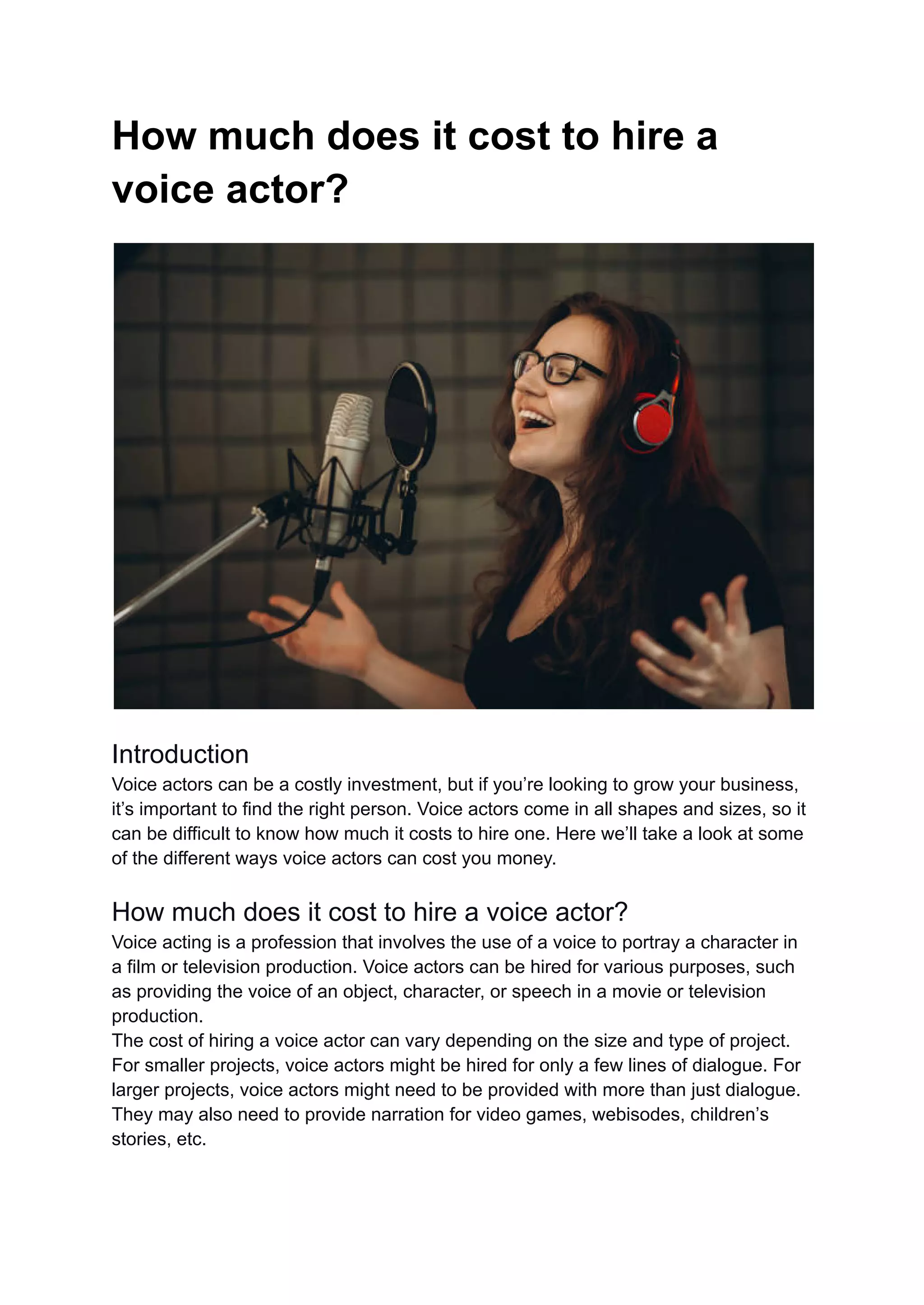 Pro Voice Actor | PDF
