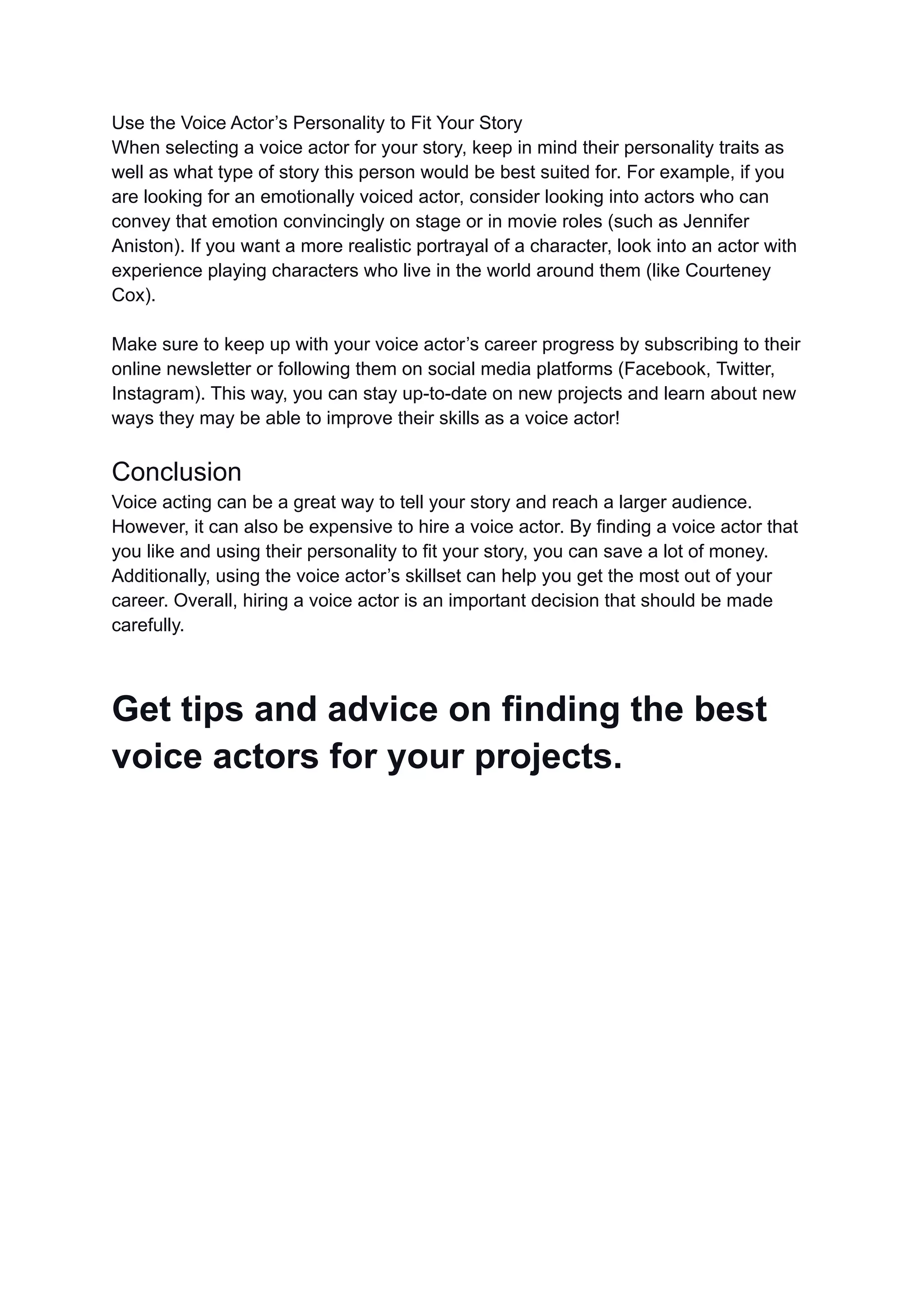 Pro Voice Actor | PDF