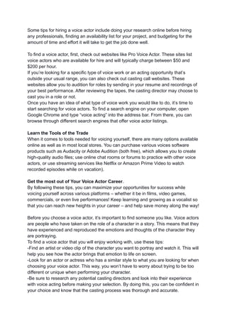 Pro Voice Actor | PDF