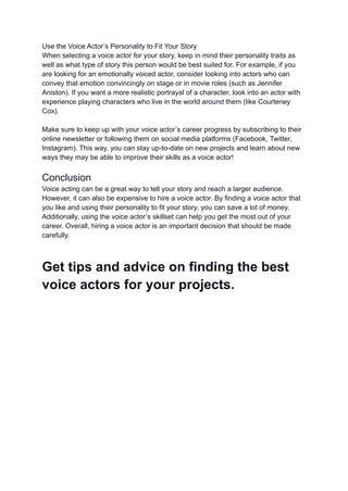 Pro Voice Actor | PDF