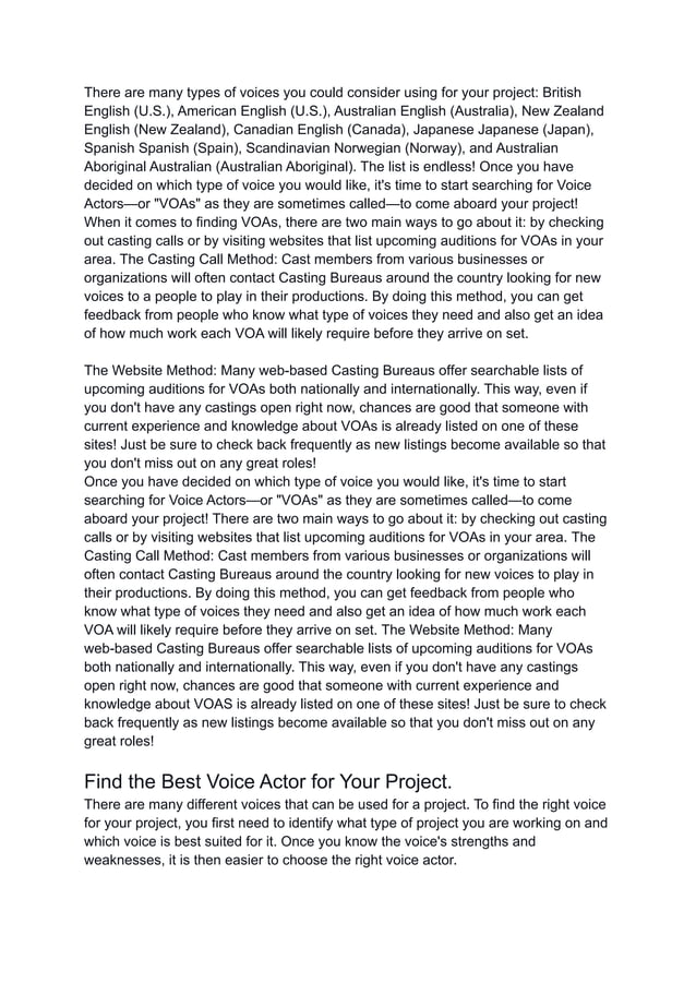 Pro Voice Actor | PDF
