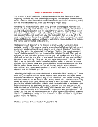 Provoking Divine Visitation | DOC