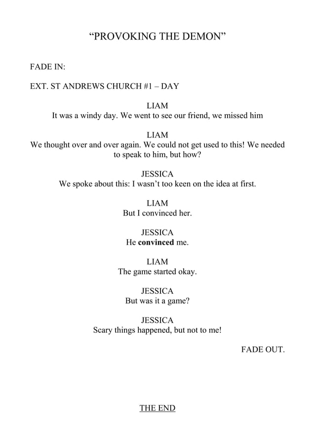 Provoking the demon script | DOCX