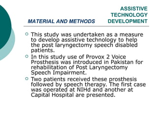 Provox voice prosthesis implantation. | PPT