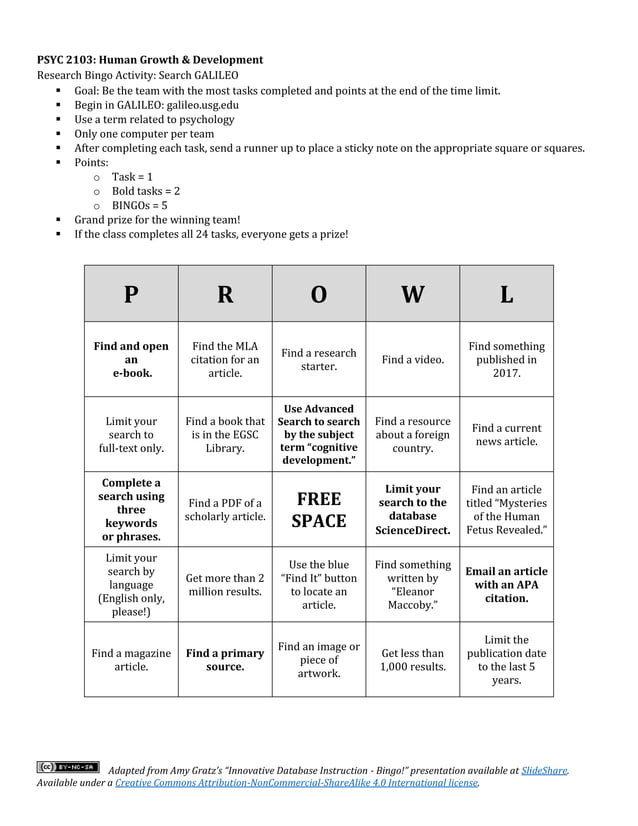 Big Talk From Small Libraries 2017 - PROWL the Library: Psychology | PDF