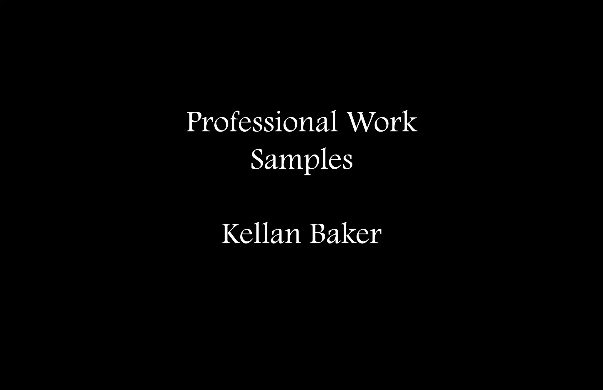 Professional Work Samples | PPT