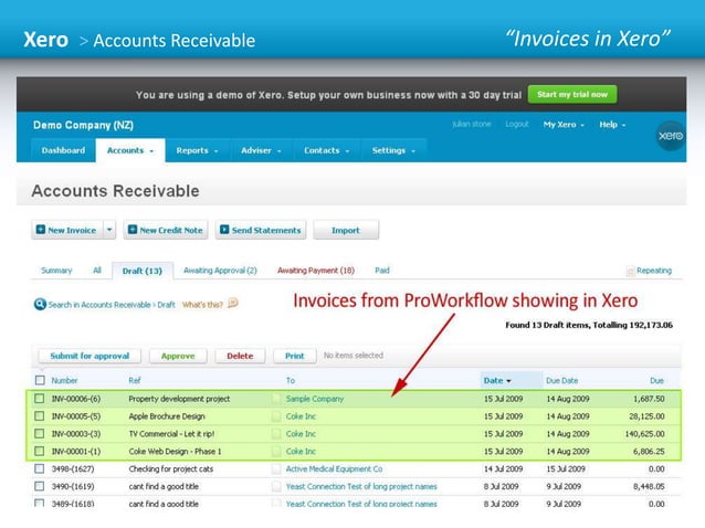 ProWorkflow - Xero Integration | PPSX