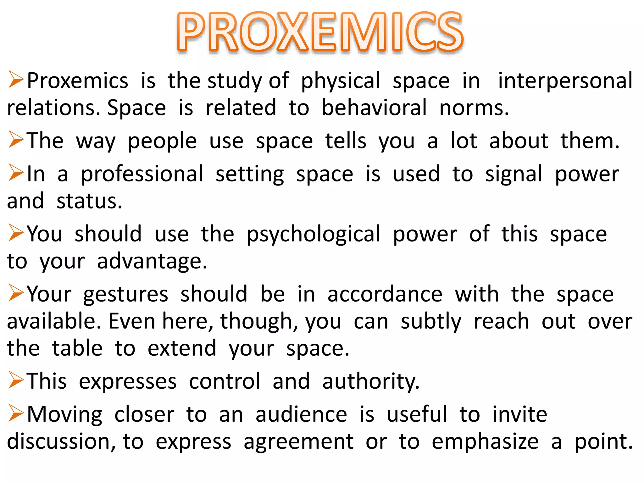 Proxemics (2) (Communication Skills) | PPTX