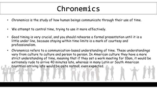Proxemics and chronemics | PPTX