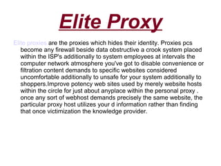 usefulness of Proxies | PPT