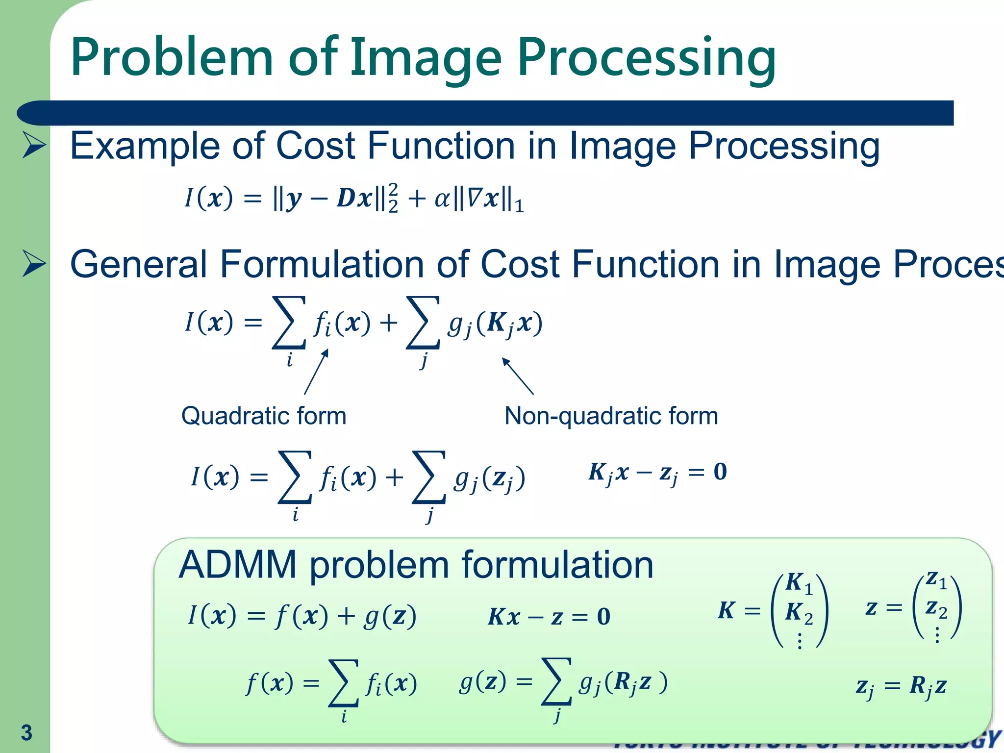 ADMM algorithm in ProxImaL | PPTX