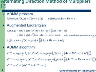 ADMM algorithm in ProxImaL | PPTX