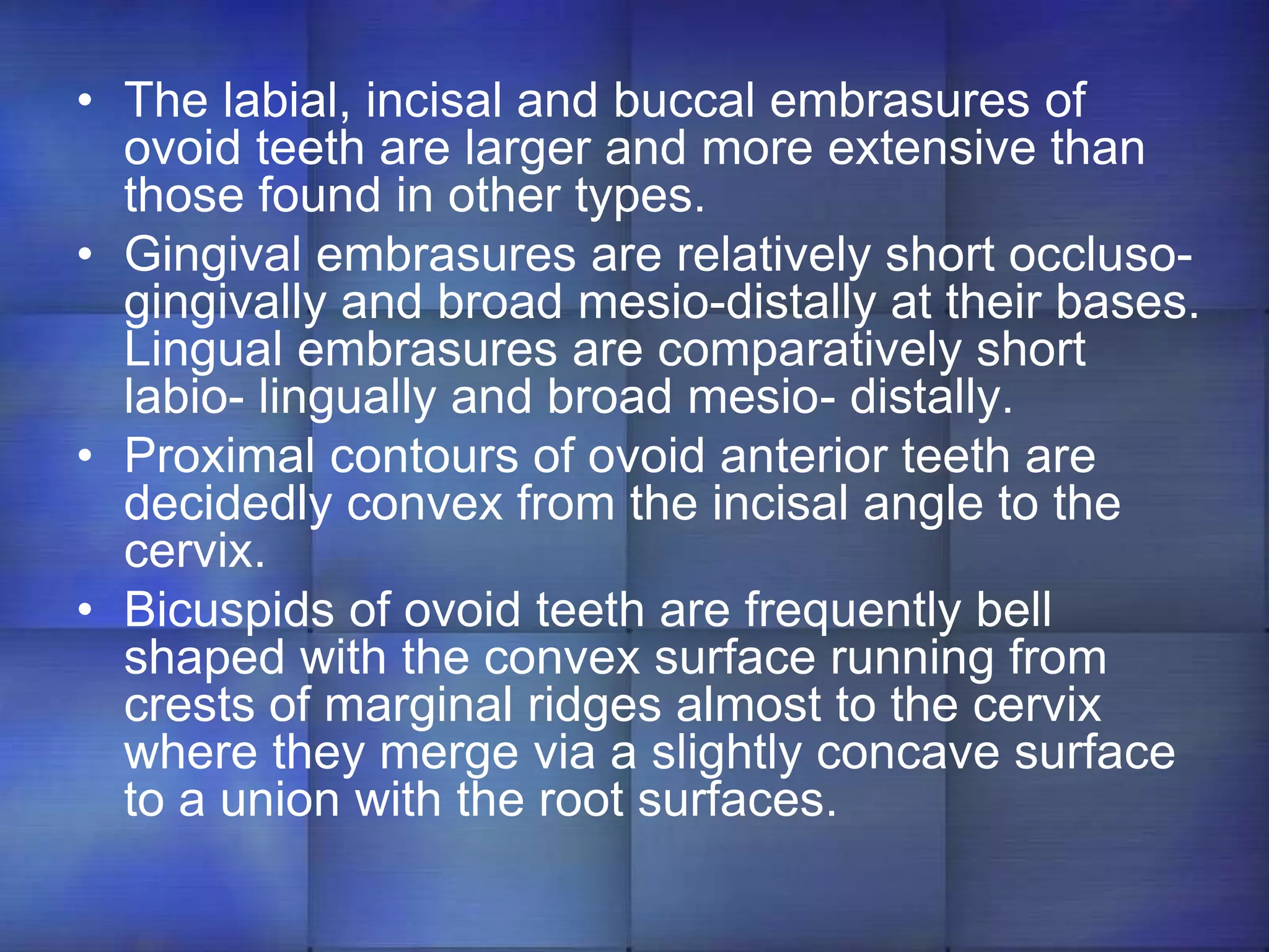 PROXIMAL CONTACTS AND CONTOURS | PPT