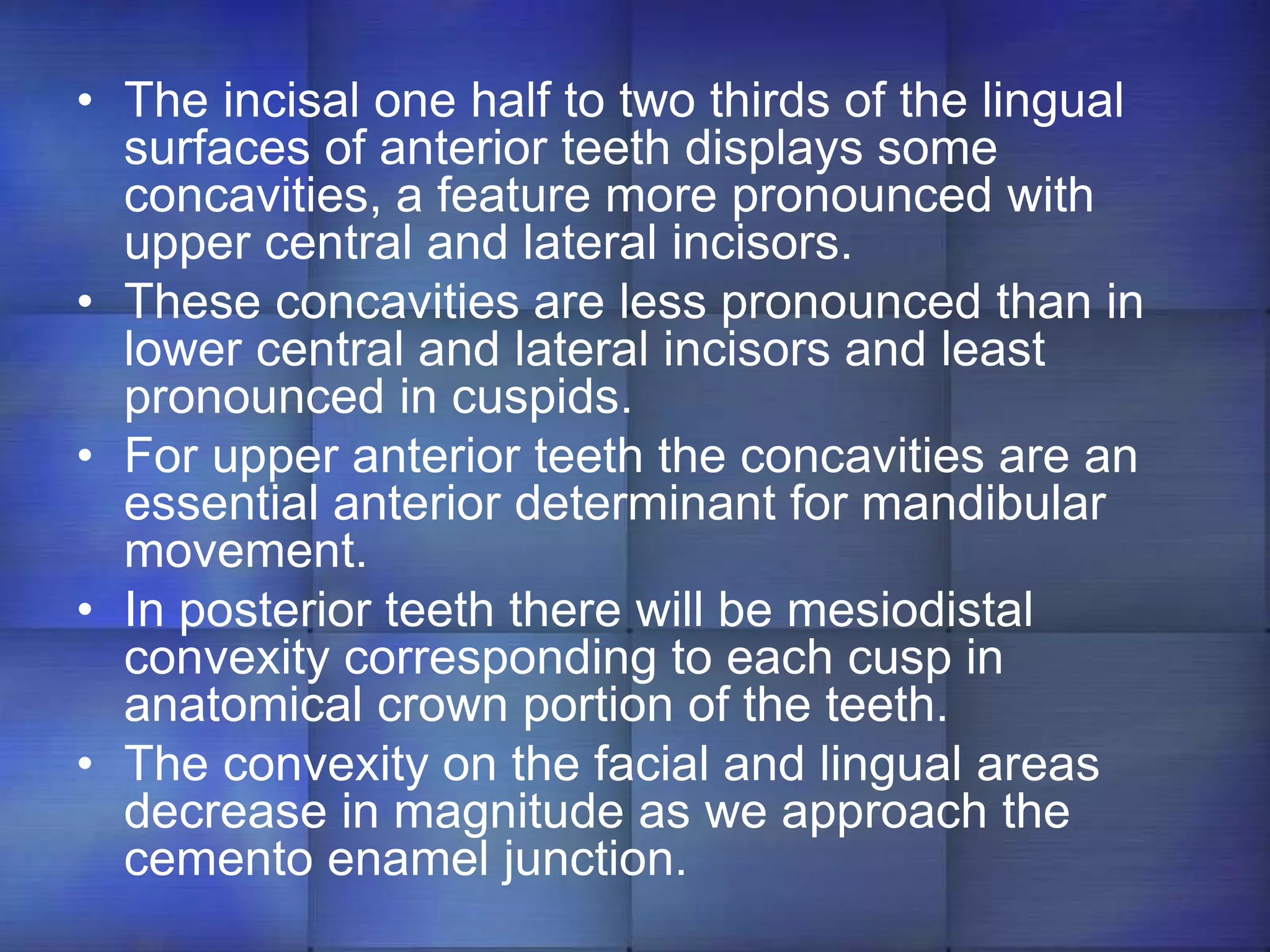 PROXIMAL CONTACTS AND CONTOURS | PPT