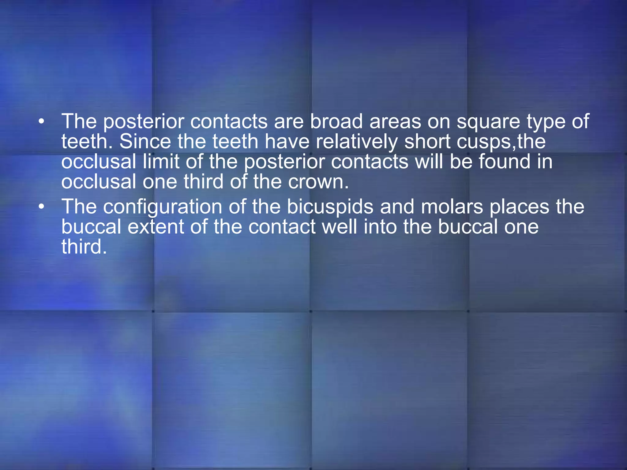PROXIMAL CONTACTS AND CONTOURS | PPT