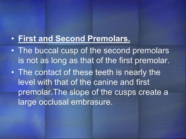 PROXIMAL CONTACTS AND CONTOURS | PPT | Dental Health | Diseases and ...