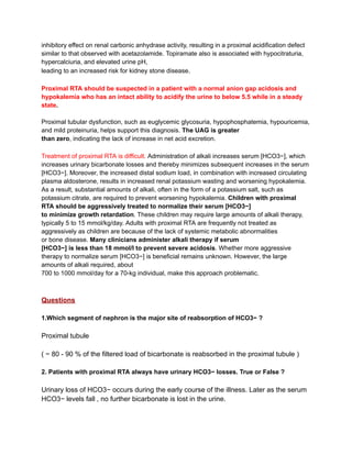 Proximal RTA ( Type 2 RTA ) - Important points.pdf | Blood Disorders ...