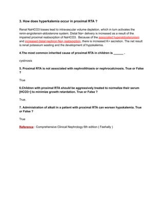 Proximal RTA ( Type 2 RTA ) - Important points.pdf | Blood Disorders ...