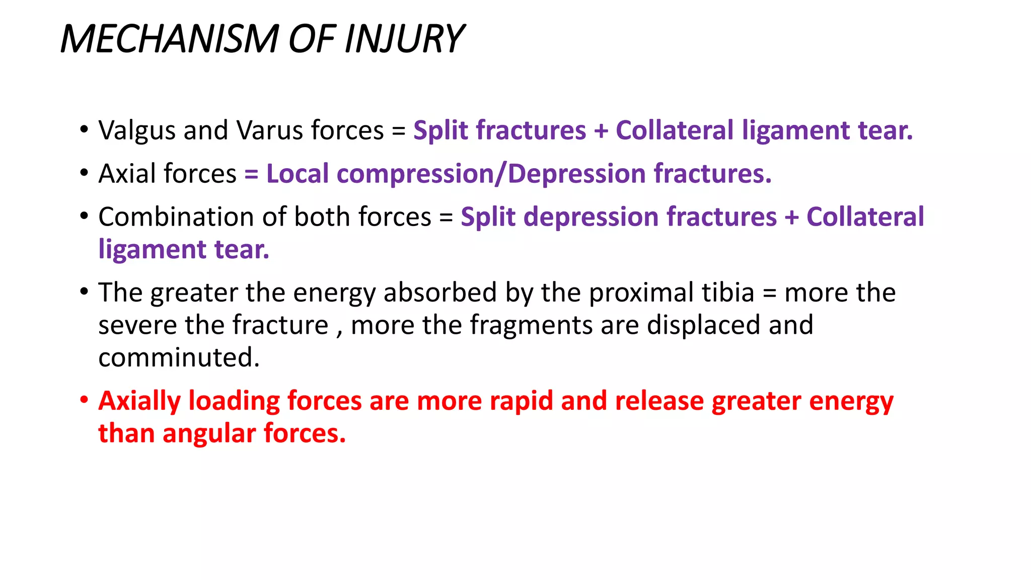 Proximal tibia fractures(Plateau, spine ,Tubercle and Epiphyseal ) | PPT