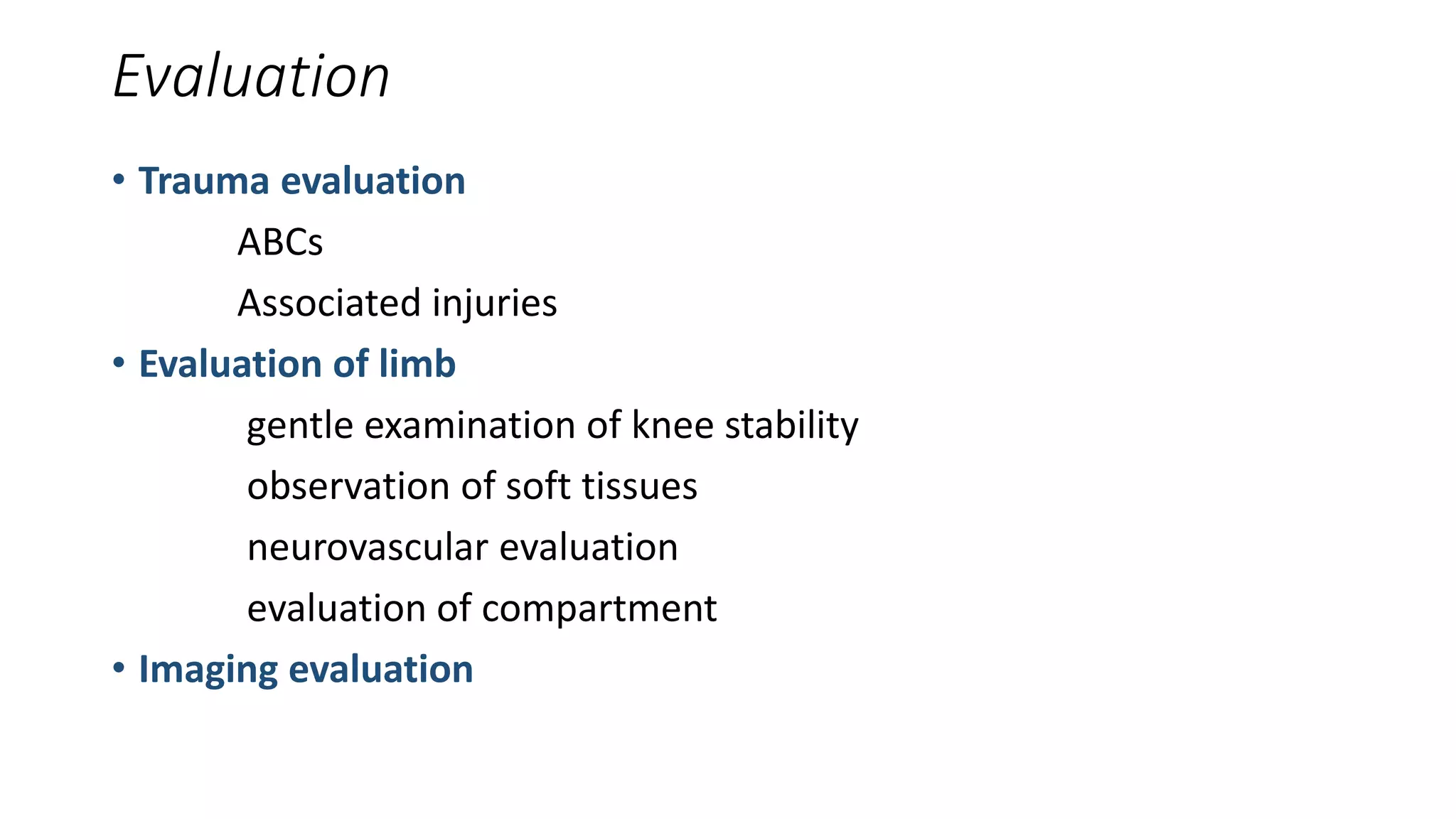 Proximal tibia fractures(Plateau, spine ,Tubercle and Epiphyseal ) | PPT